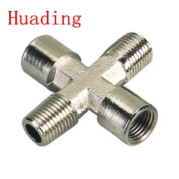 Brass Nickel-plated Cross Connector (m*m*f*f),X-type Connector,4 Way ...