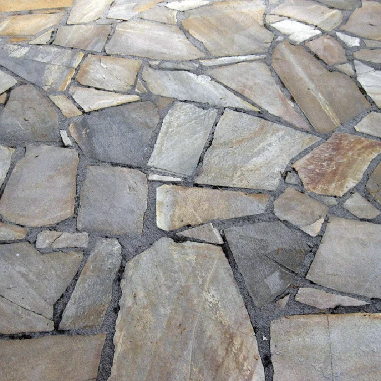 Wooden Yellow Quartz Crazy Paving Flagstone,Culture Stone Floor Veneer ...