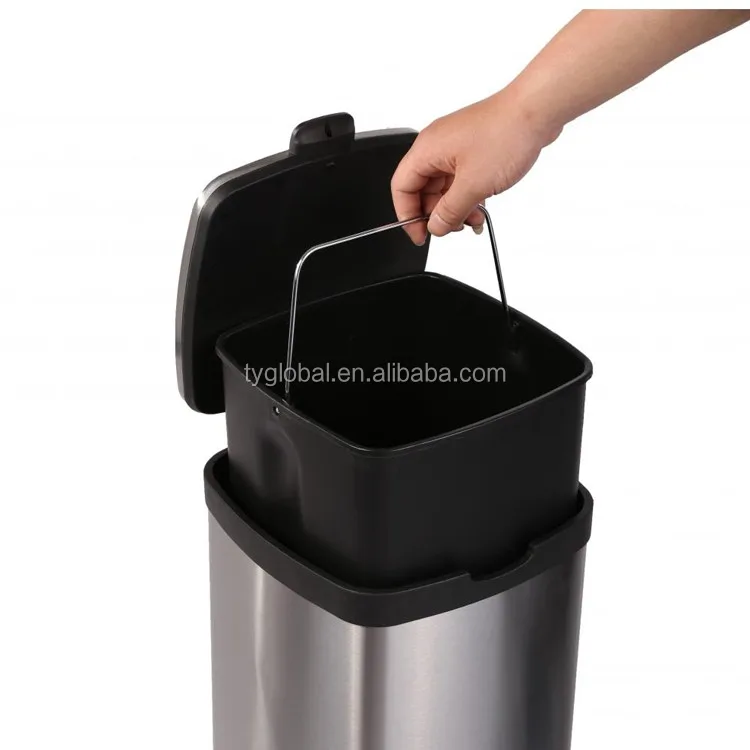 Commercial Stainless Steel Kitchen Trash Can Luxury Office Garbage ...