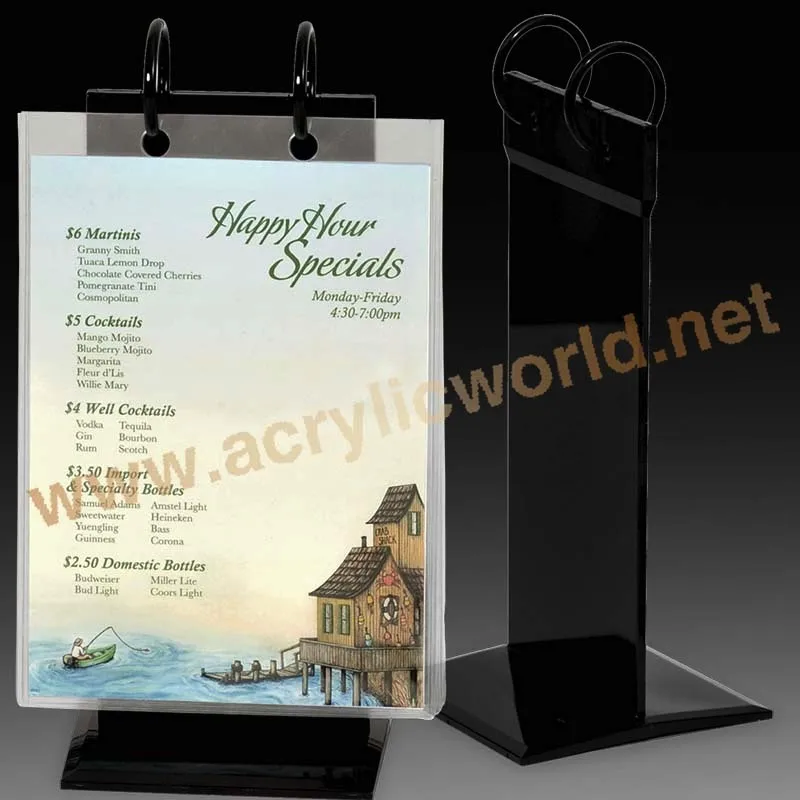 L shape restaurant acrylic menu display stand for A5| Alibaba.com
