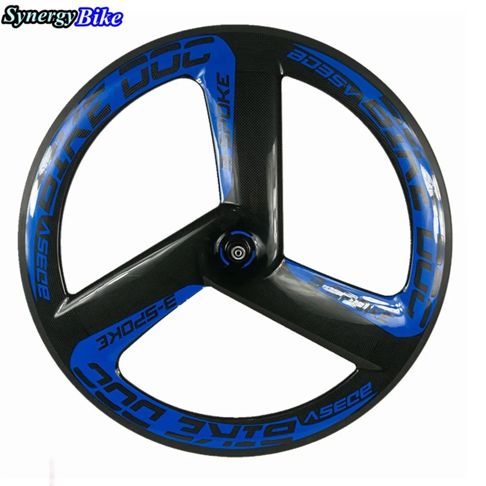 700C 3 Spoke Bicycle Wheel - Customized Carbon Race Wheels
