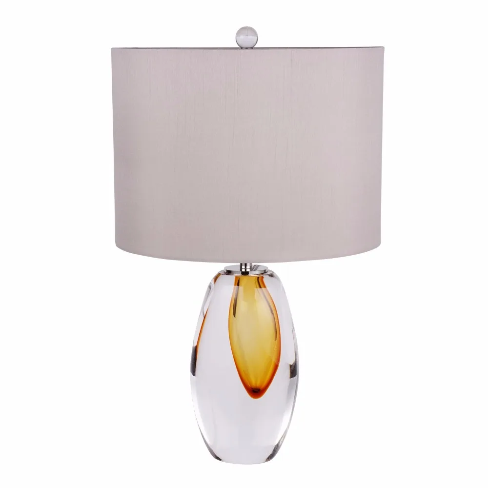 New Design Amber Blown Glass Table Lamp In Bubble Glass Base For ...