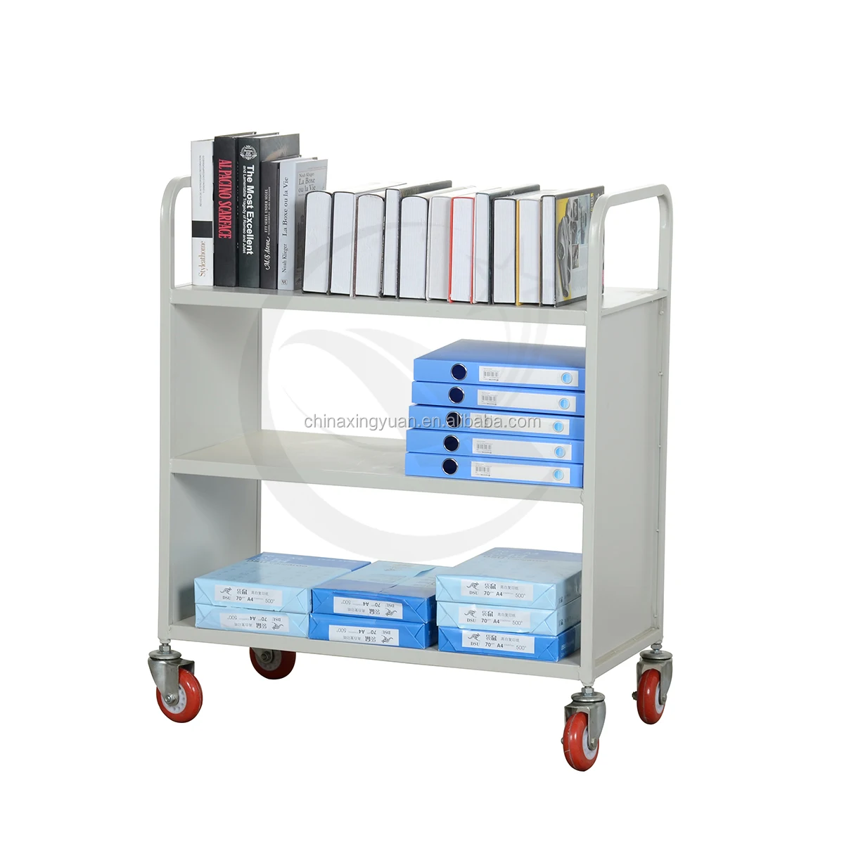 Xingyuan Factory Price Metal Library Bookshop Book Trolley