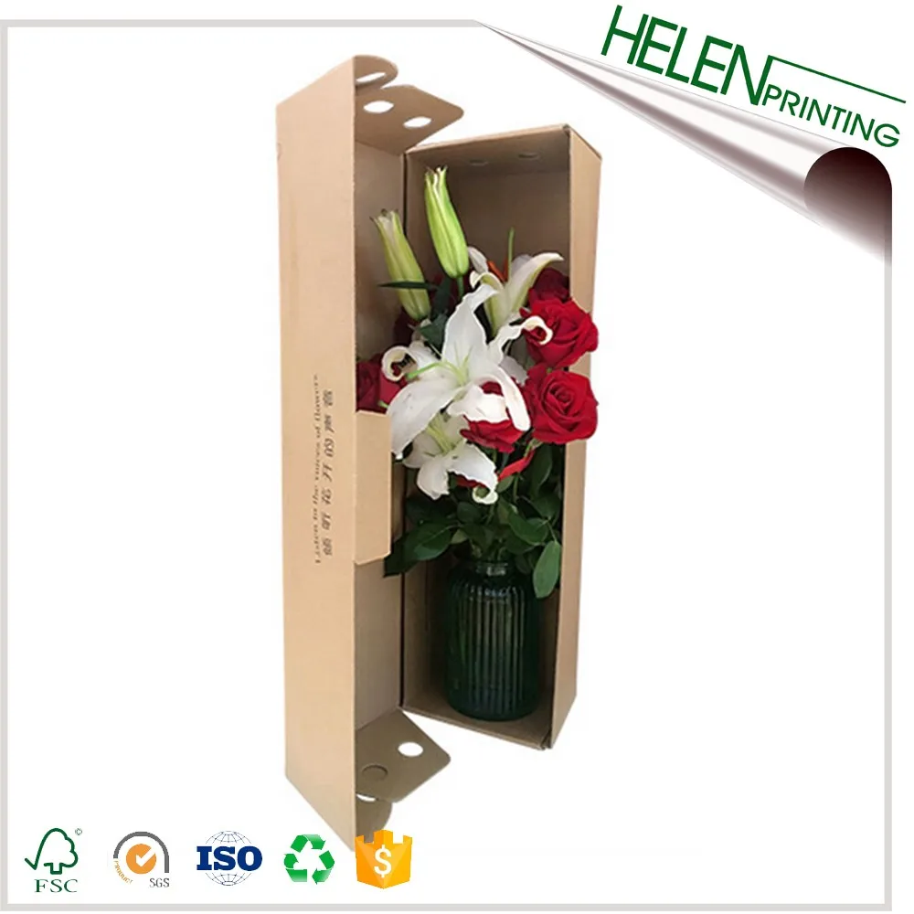 Custom Printed Paper Corrugated Packaging Mailer Flower Shipping Box ...