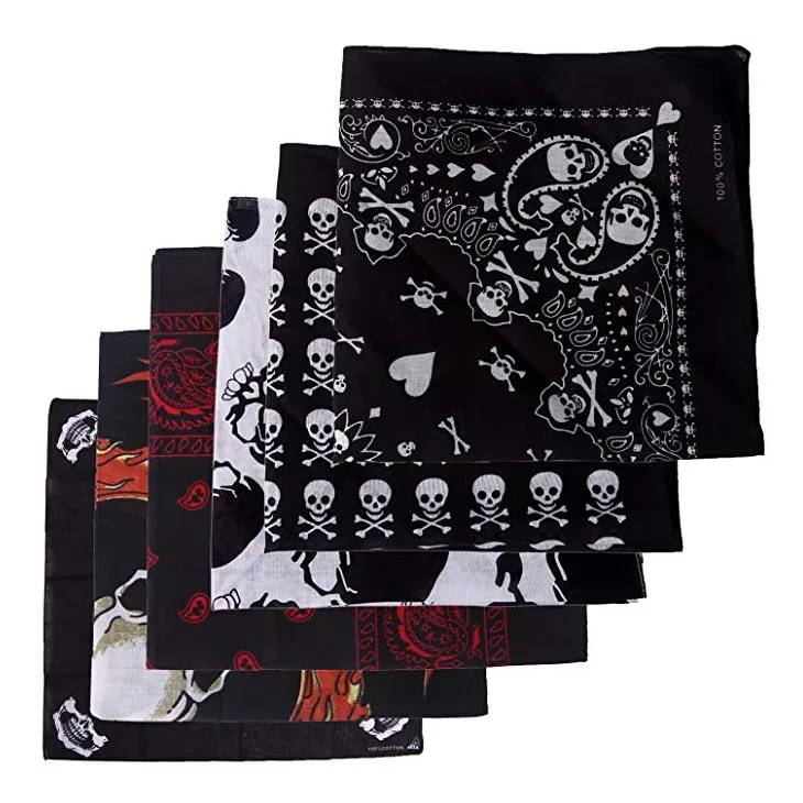 Custom Skull Bandana - Biker Handkerchief for Motorcycle