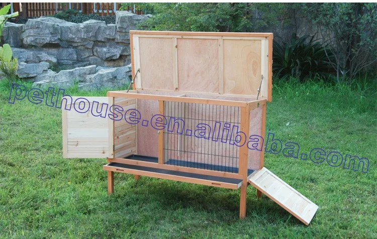 Durable Large Wooden Rabbit Cage - Waterproof & Sustainable