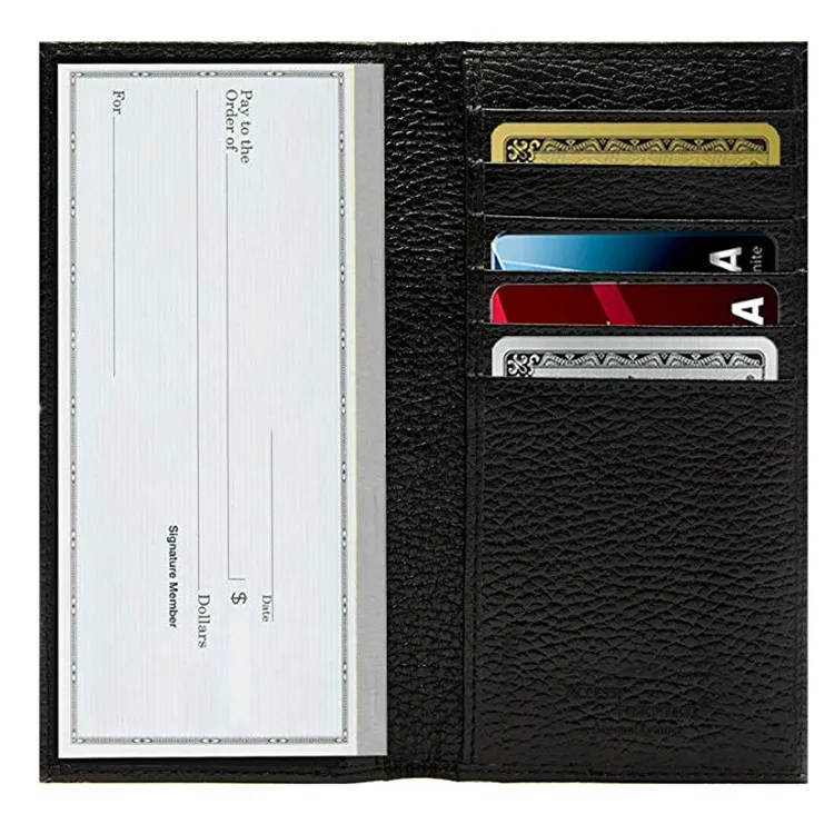 Leather Cheque Book Holder Wallet for Men - High Quality
