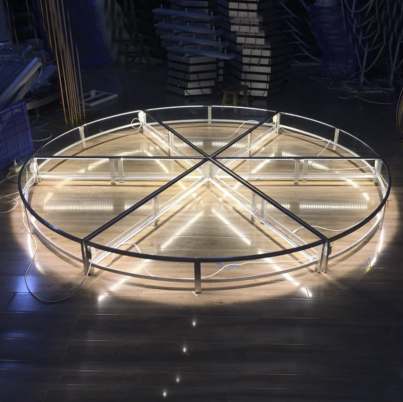 New Design Circular Glass Stage Wedding Party Event Stage Decoration ...
