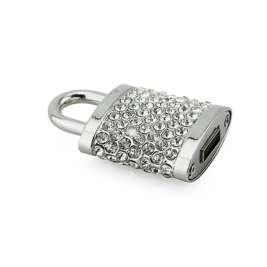 Bling Jewelry Diamond Lock Shape Usb Flash Drive With Crystal - Buy ...