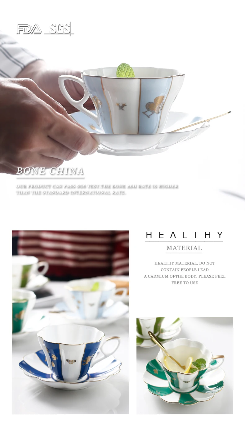 Custom Printed Design Coffee Tea Cup Sets Porcelain For Party - Buy Tea ...