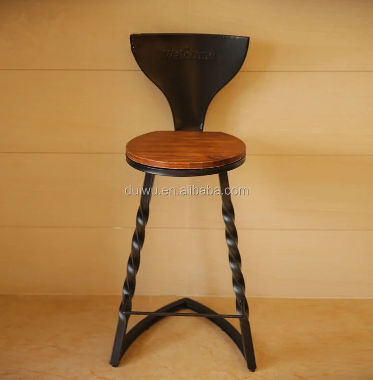 Industrial style Z shape wood bar stool| Alibaba.com