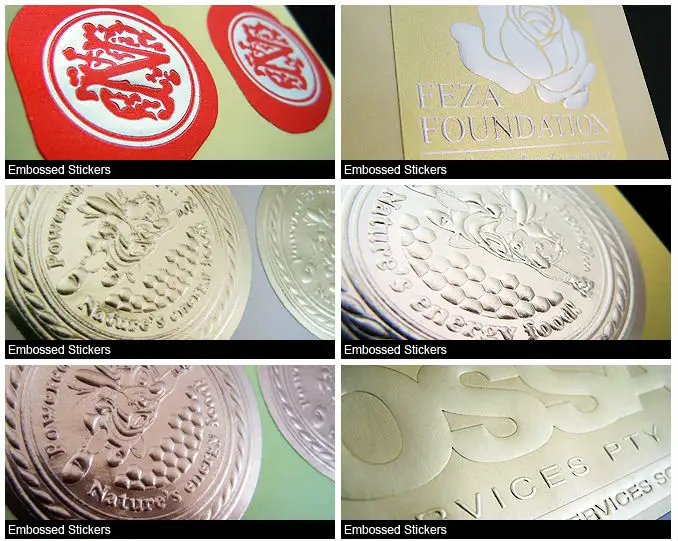 Gold Stamping Embossed Metal Adhesive Stickers - Buy Embossed Metal ...