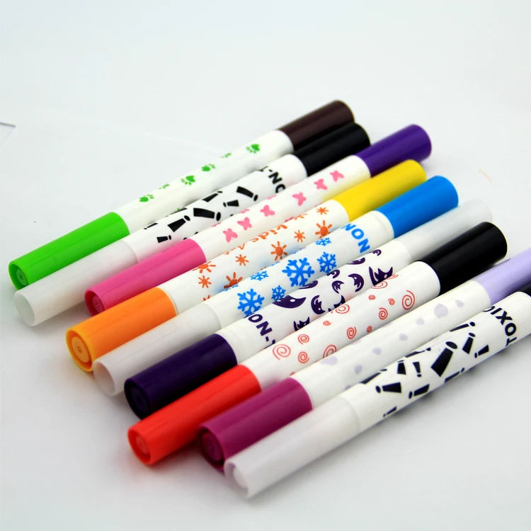Thick And Thin Felt Double Tip Water Color Marker Pen - Buy Thick And ...