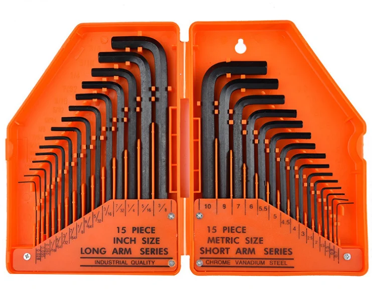 30 Piece Folding Case Packing Hex Allen Key Wrench Set