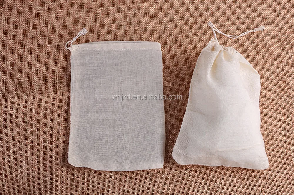 Eco-friendly Reusable Personalised Cotton Mesh Drawstring Bag Cotton ...