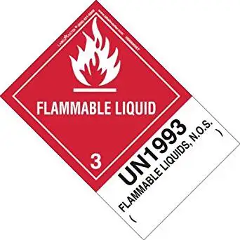Rigid Vinyl 1993 Flammable/1993Combustible Labelmaster ZTV299393 Two ...