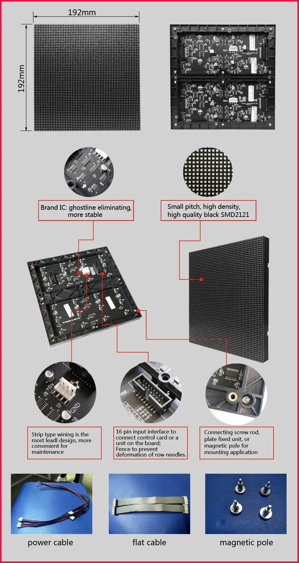 Indoor Full Color P2.5 P3 P4 P5 P6 Video Wall LED Display Panel