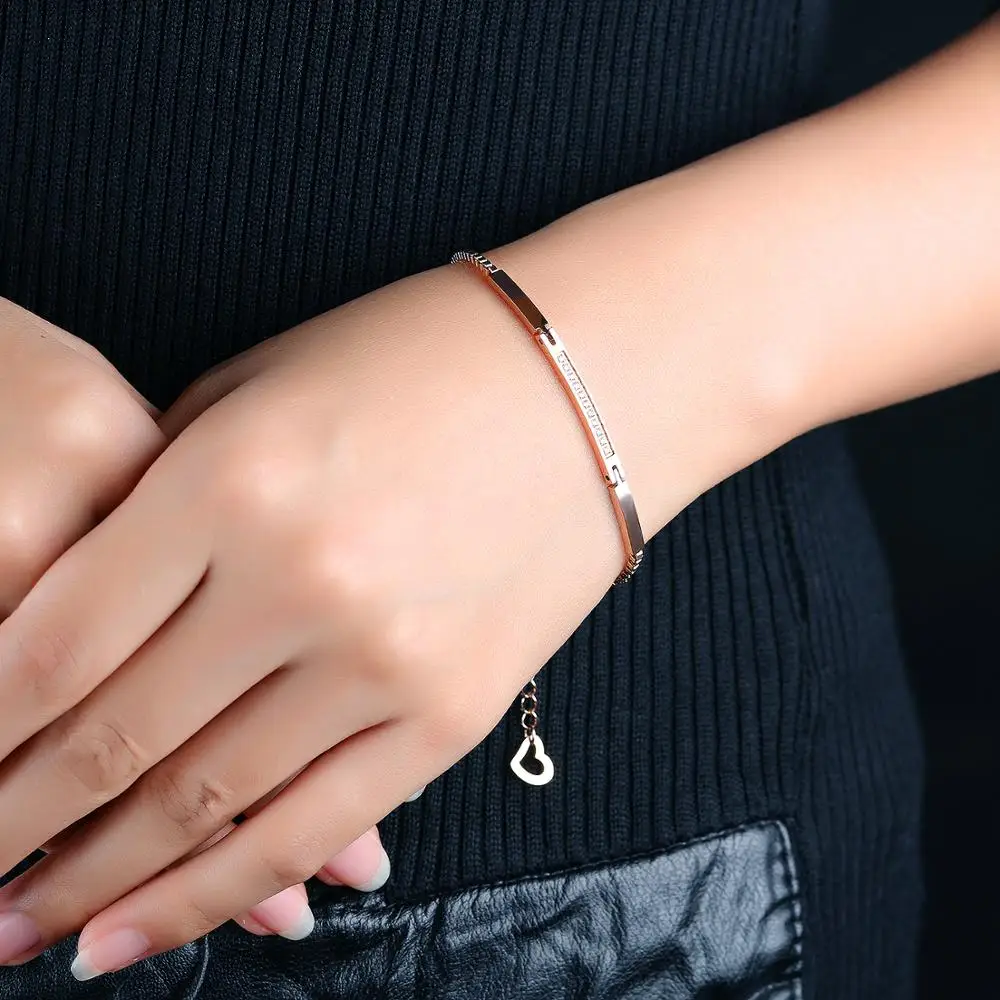 New Design Rose Gold Plated Stainless Steel Box Chains Link Womens ...