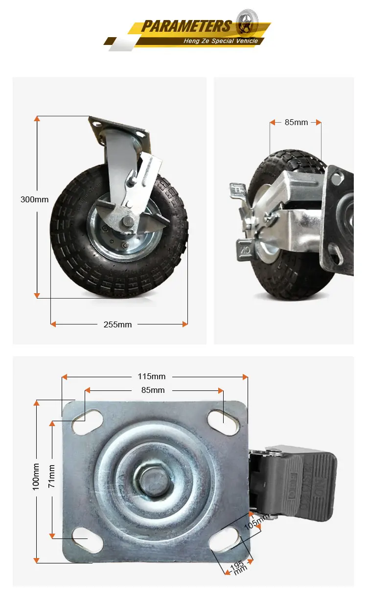 10 Inch Pneumatic Tire Wheel For Hand Trolley - Buy Pneumatic Casters ...