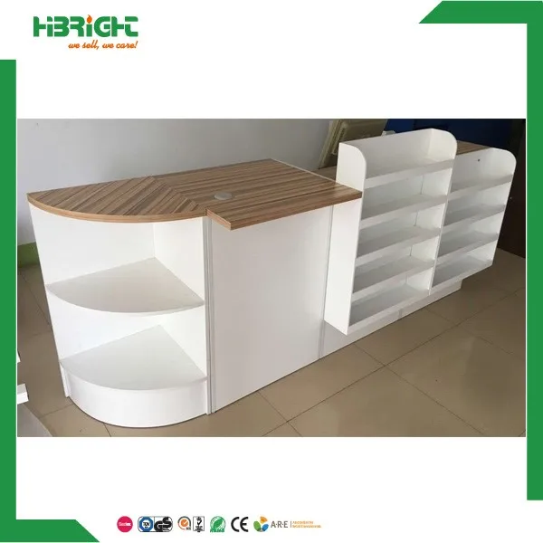 MDF Wooden Supermarket Retail Checkout Counter - Stylish & Durable
