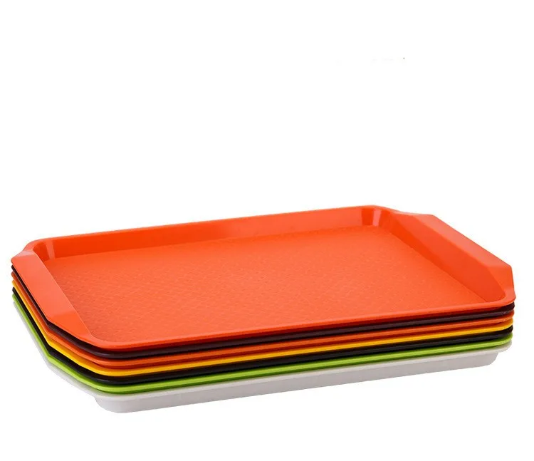 Square Long Plate Plastic Fast Food Tray Restaurant Serving Trays For ...