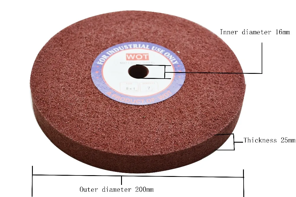 8x1 7P/U3 Abrasive Maroon Color Non Woven Nylon Fiber Polishing Wheel
