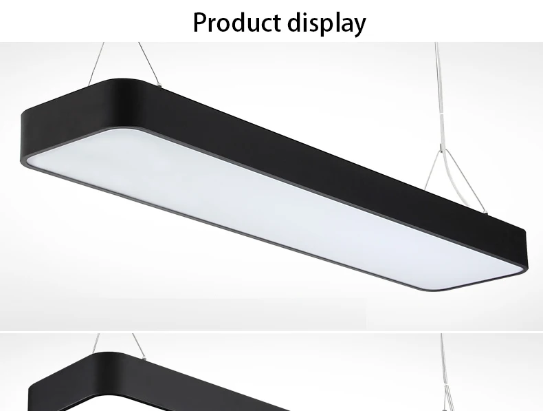 Black Modern Aluminum Rectangular 120cm Long Energy Saving Hanging ...