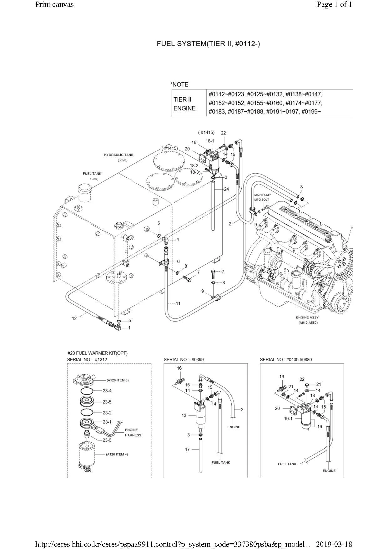 EXCAVATOR ENGINE FUEL FILTER 11LB-20310 for Hyundai Excavators