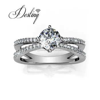 Destiny Jewellery 925 Silver Rings Wedding Ring Crystals From Swarovski - Buy Silver Ring ...