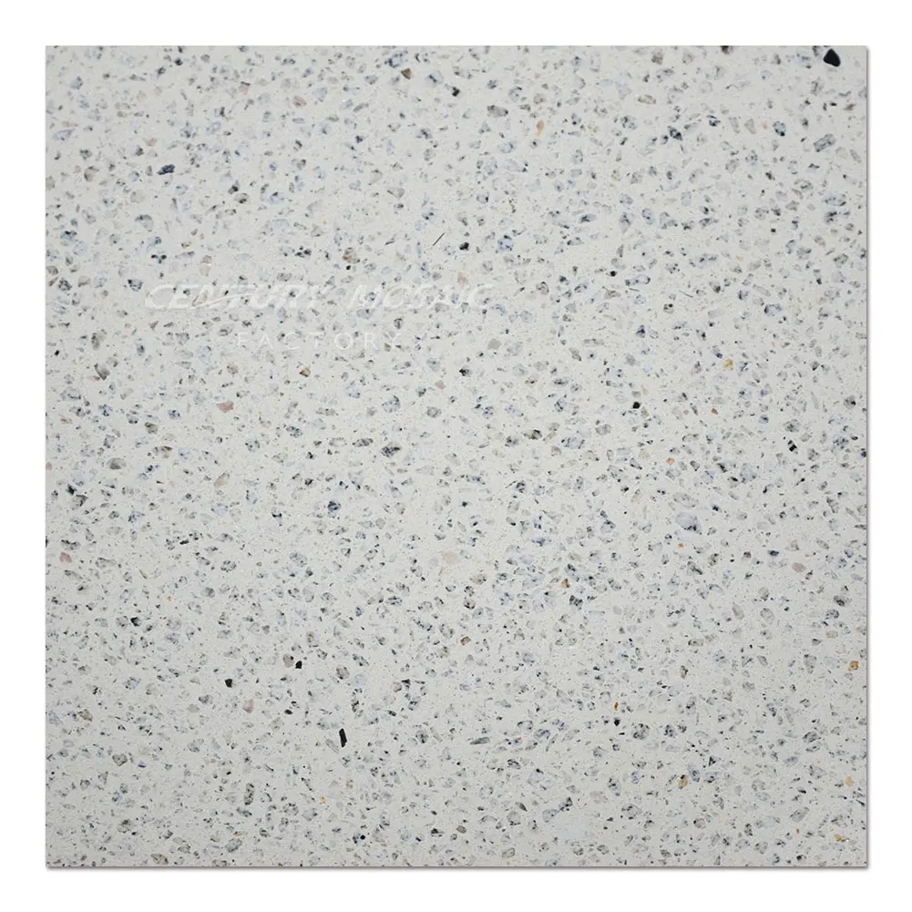 600x600mm Azulejo blanco Terrazo para encimeras Piso de pared al por ...
