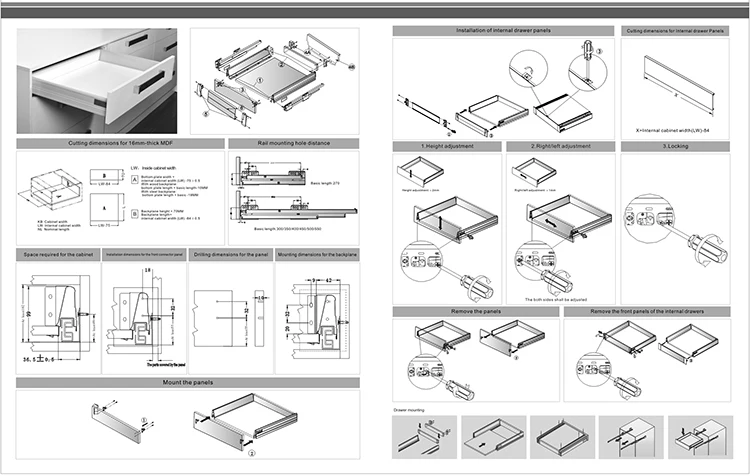 Hafele Vender Metal Soft Closing Tandem Box Drawer Slide - Buy Tandem ...