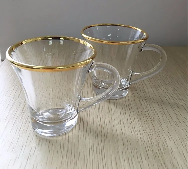 Shot Glass With Gold Rim Tea Cup Glassware - Buy Gold Rim Tea Cup,Shot ...
