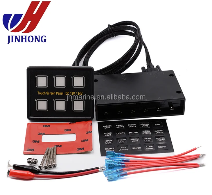 Switch Panel Led 12 Volt 6 Gang Membrane Panel Touch Control Panel ...