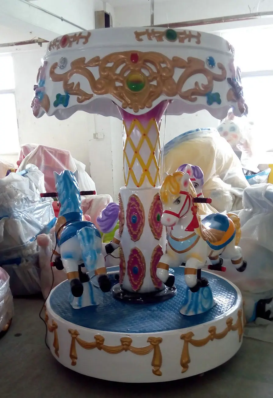 3players Carousel Kiddie Ride Coin Operated Game Machine For Playground ...
