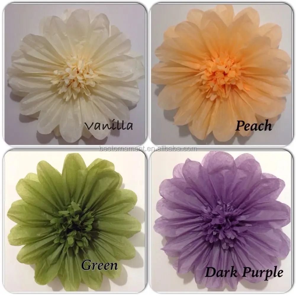 Large Purple Tissue Paper Flowers For Wedding Flowers Events Wall Decor ...