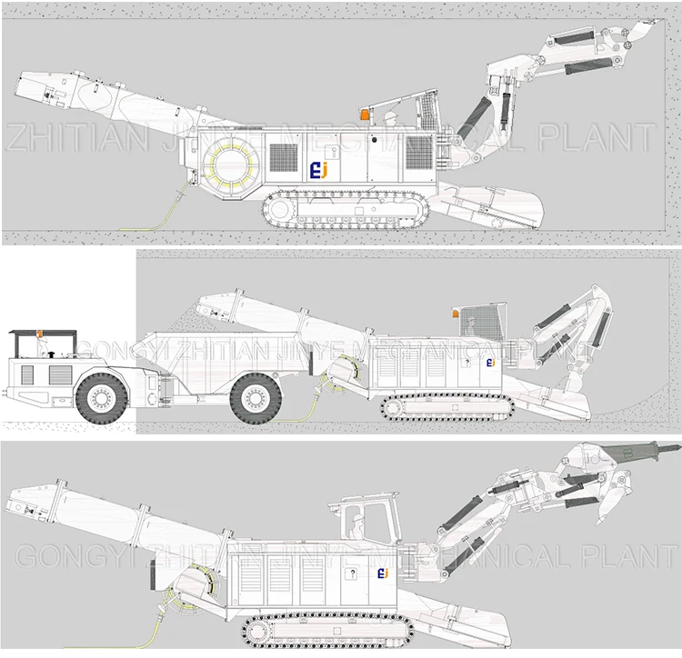 Dual Power Crawler Big Slope Mucking Loader Haggloader With Milling ...