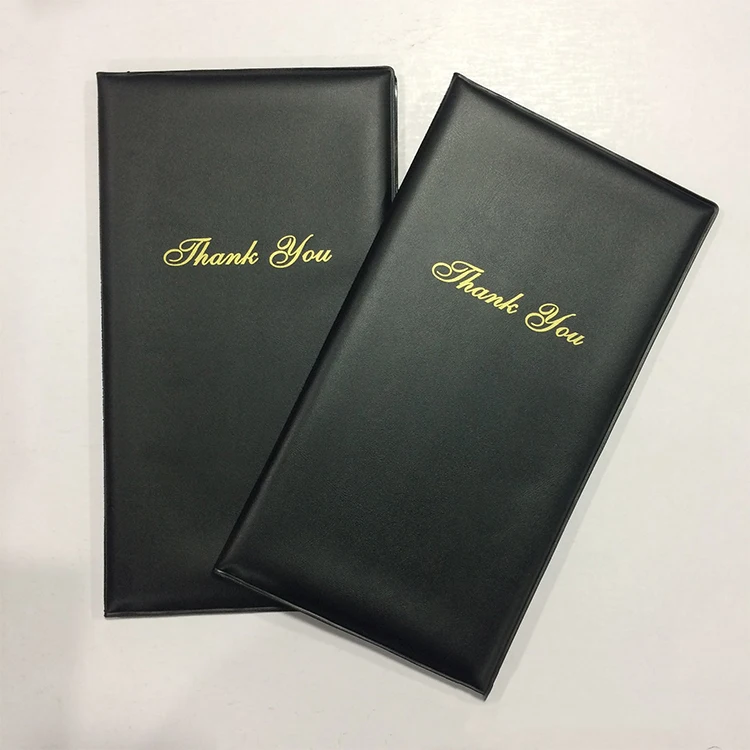 Black Pu Leather Presentation Guest Check Holder Restaurant Bill Card ...