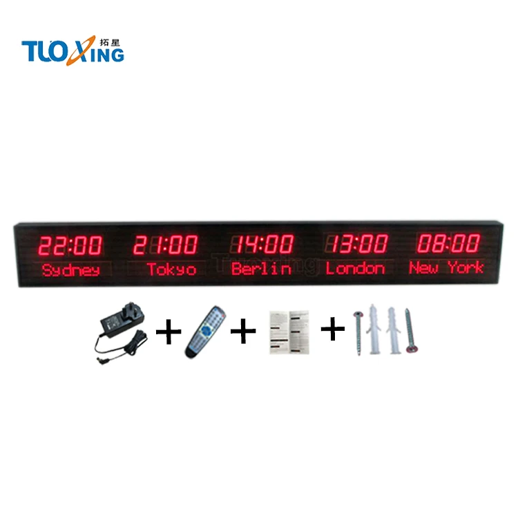 Led Digital World Time Wall Clock Led Wall Clock Hotel Zone Clock - Buy ...