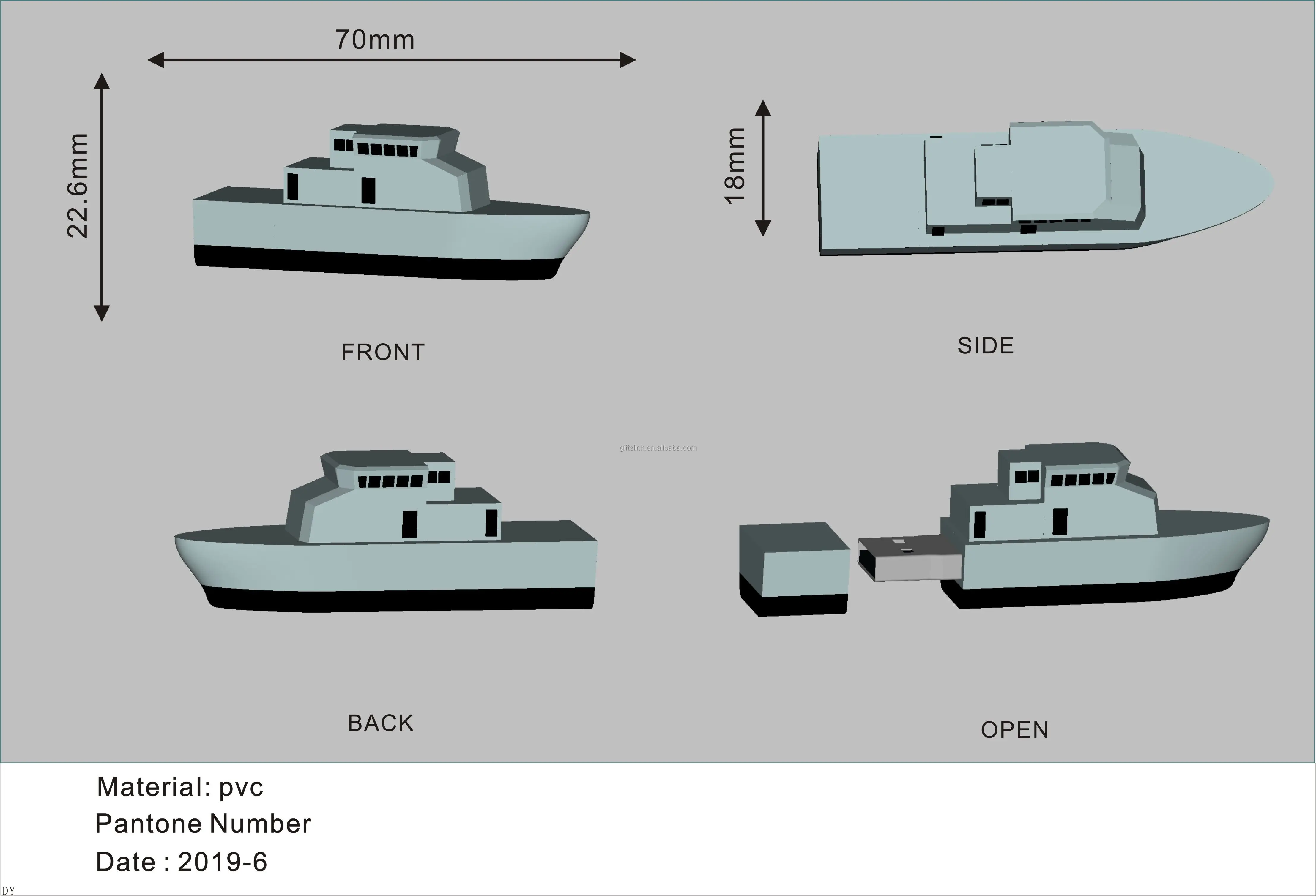 Customize 3D Pvc Rubber Boat Cruise Ship Flash Drive Usb/boat Usb Stick/usb Flash Drive Steamer ...