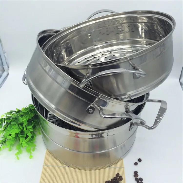 3 Tiers Industrial Stainless Steel Food Steamer - Stackable Cooking Pot ...