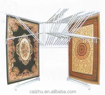 Metal Hanging Carpet Display Rack,Carpet Showroom Rug Display Stand ...