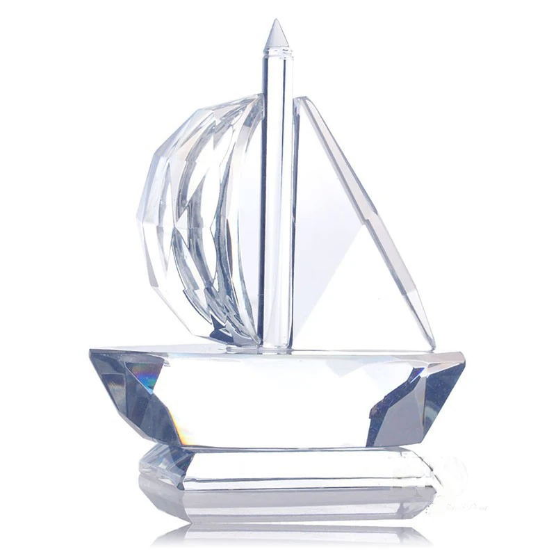 K9 Crystal Decorative 3d Engraved Sailboat Ship Shape Glass Awards ...