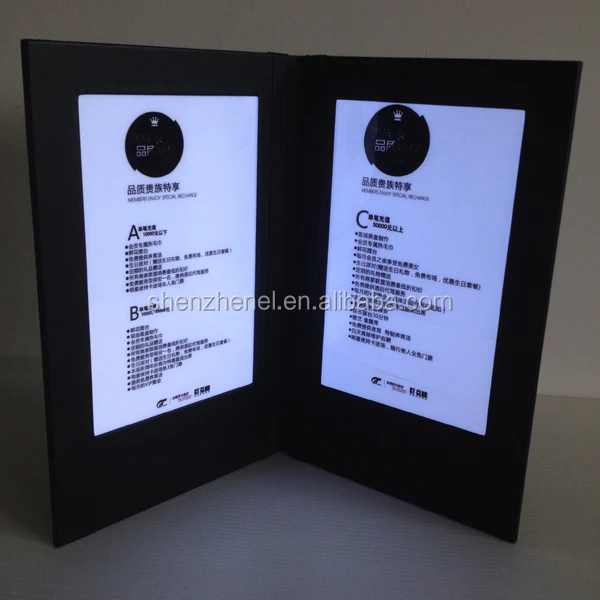 3 Pages Illuminated Led Menu Card,Tri-folded Menu Cover With Led Light ...
