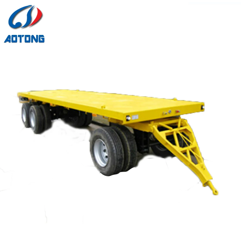 Two Axle Flatbed Platformfull Trailer Type Drawbar Flatbed Container ...