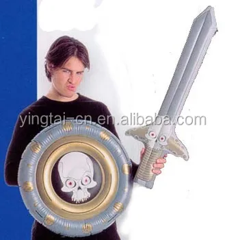 Funny Inflatable Knight Sword And Shield Set Makeup Party Dressed ...