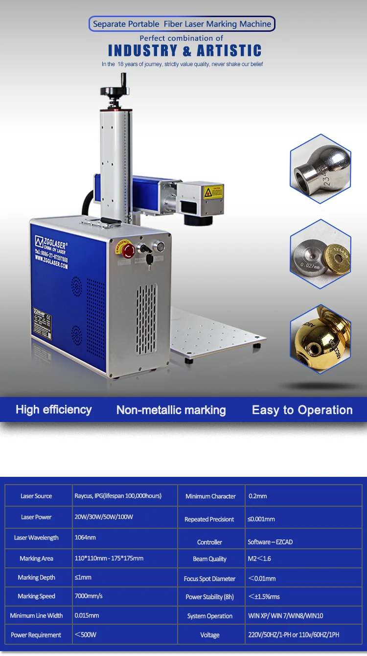 Ezcad 3 Software With Motorized Z Axis 50w Raycus 2.5d Laser 60w Jpt ...