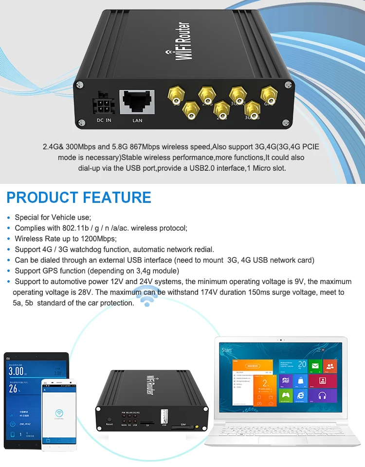 12v Car Wifi Wireless 3g 4g Lte Hotspot Access Point Lte Router - Buy ...