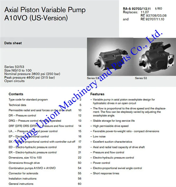 正品 A10vso 系列适用于力士乐液压泵 A10vso10 A10vso18 A10vso28 A10vso43 A10vso45 ...