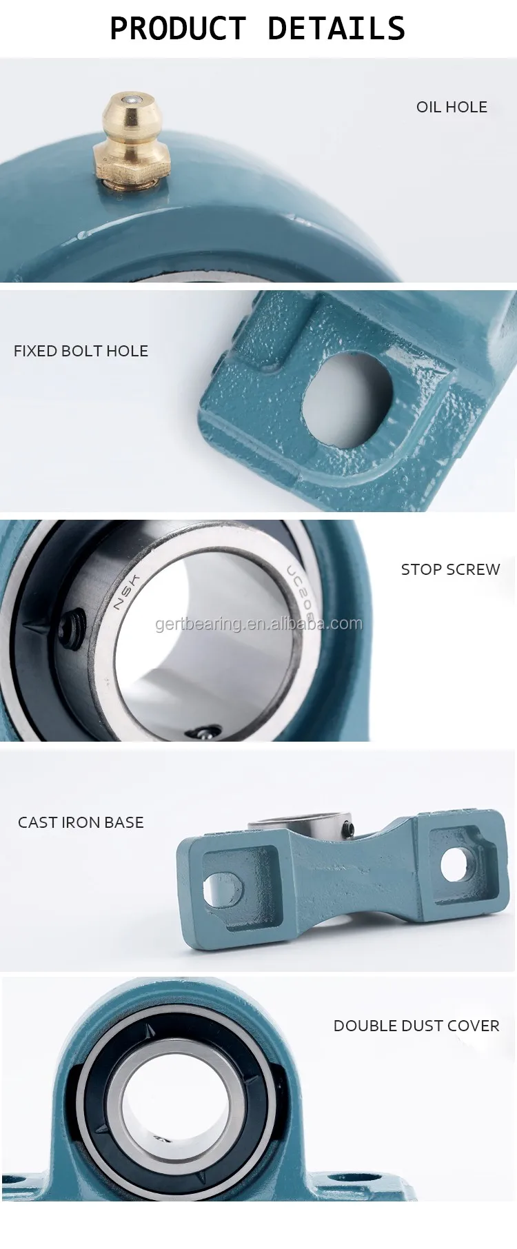 NSK UCP212 60mm Pillow Block Bearing UC212 - Chrome Steel, Low Noise ...
