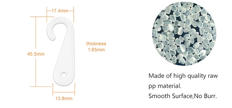 Plastic Flat J Hooks for Sock Packaging - Durable & Efficient